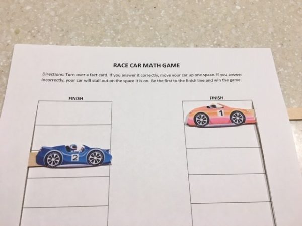 Multisensory Monday: Math Fact Race Cars - Brainspring Store